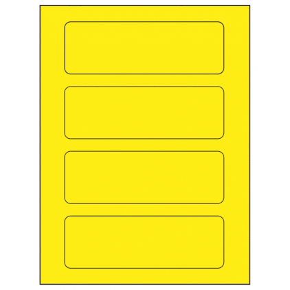 6.5" x 2.0875" Fluorescent Yellow Rectangular Sheet Labels - Style 435 ...