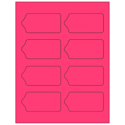3.5625" x 1.75" Fluorescent Pink Sheet Labels - Style 440 - Smith Corona
