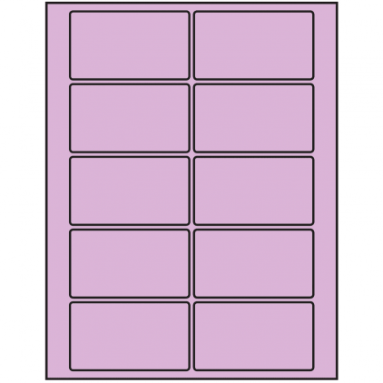 3.5" x 2" Pastel Purple Rectangular Sheet Labels - Style 44 - Smith Corona