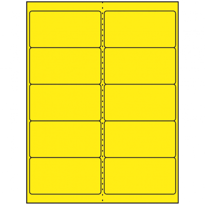 4" x 2" Fluorescent Yellow Rectangular Sheet Labels - Style 45 - Smith ...