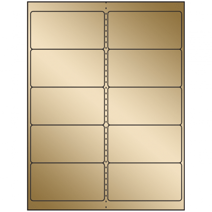 4" x 2" Gold Foil Rectangular Sheet Labels - Style 45 - Smith Corona