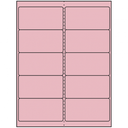 4" x 2" Pastel Pink Rectangular Sheet Labels - Style 45 - Smith Corona