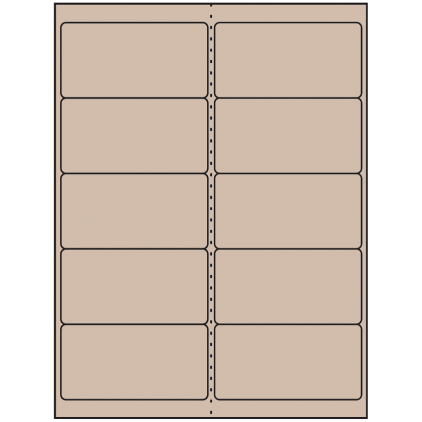 4" x 2" Pastel Tan Rectangular Sheet Labels - Style 45 - Smith Corona
