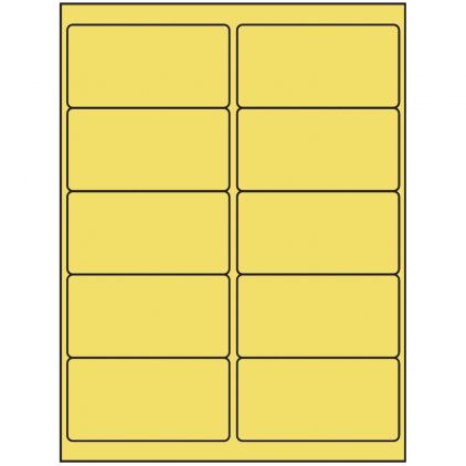 4" x 2" Pastel Yellow Rectangular Sheet Labels (10-UP) - Style 46 ...