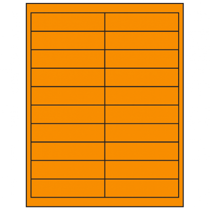 4" x 1" Fluorescent Orange Rectangular Sheet Labels - Style 500 - Smith ...