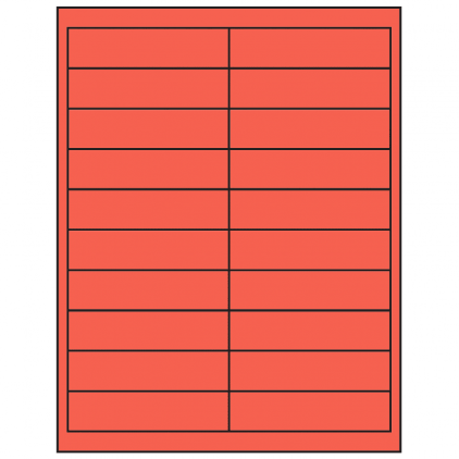 4" x 1" Red Rectangular Sheet Labels - Style 500 - Smith Corona