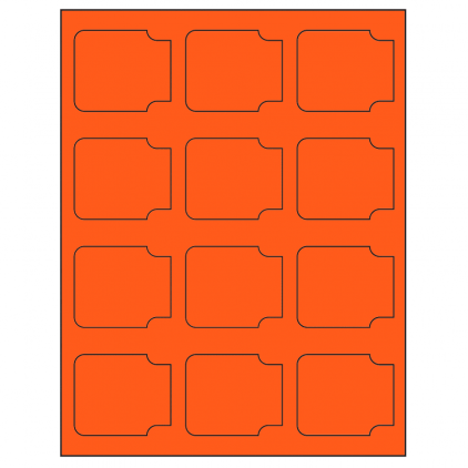 2.38" x 2" Fluorescent Red Sheet Labels - Style 530 - Smith Corona