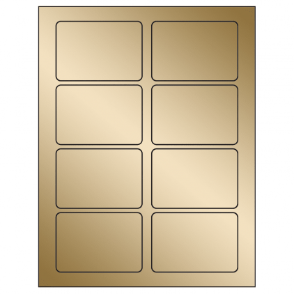 3.375" x 2.33" Gold Foil Rectangular Sheet Labels - Style 550 - Smith ...