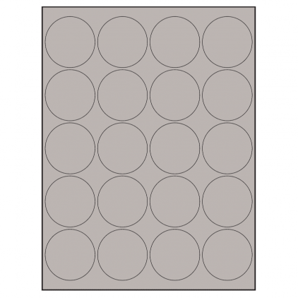 2" Gray Circular Sheet Labels - Style 585 - Smith Corona