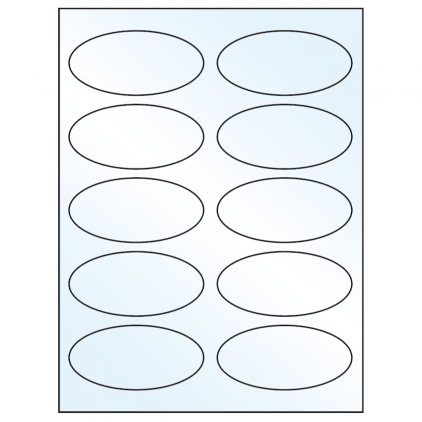 3.75" x 1.75" Crystal Clear Oval Sheet Labels - Style 590 - Smith Corona