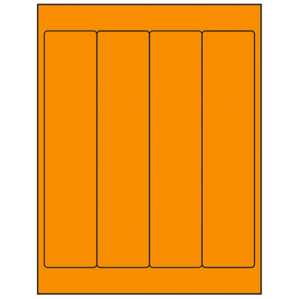 2" x 9" Fluorescent Orange Rectangular Sheet Labels - Style 615 - Smith ...