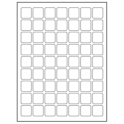 1" x 1" White Matte Litho Square Sheet Labels - Style 630 - Smith Corona