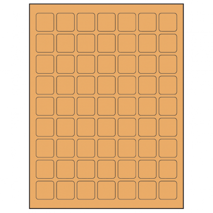 1" x 1" Pastel Orange Square Sheet Labels - Style 630 - Smith Corona