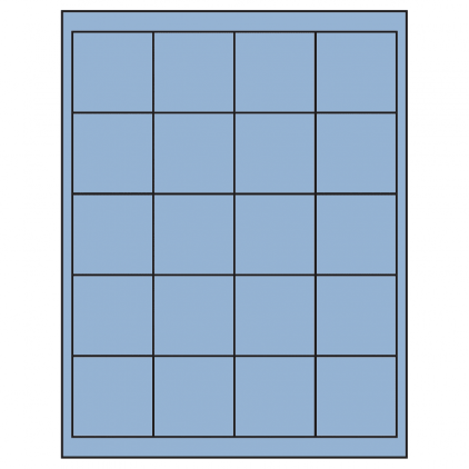 2" x 2" Pastel Blue Square Sheet Labels - Style 695 - Smith Corona