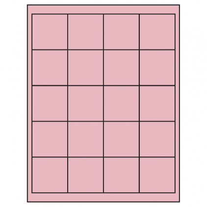 2" x 2" Pastel Pink Square Sheet Labels - Style 695 - Smith Corona