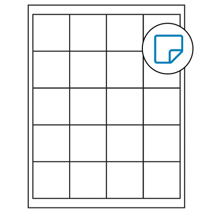 2" x 2" White Square Sheet Labels - Removable Adhesive - Style 695 ...