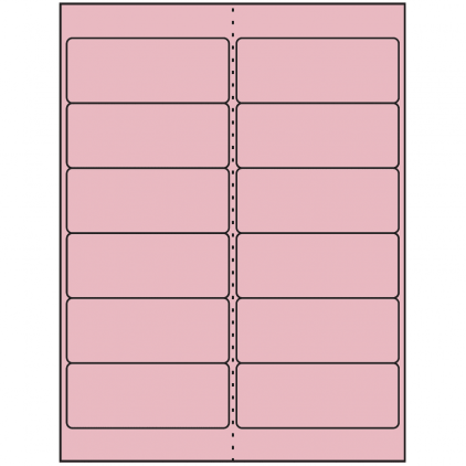 4" x 1.5" Pastel Pink Rectangular Sheet Labels - Style 70 - Smith Corona
