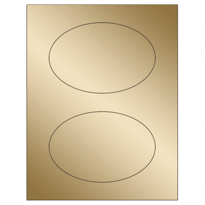 6" x 4" Gold Foil Oval Sheet Labels - Style 720 - Smith Corona