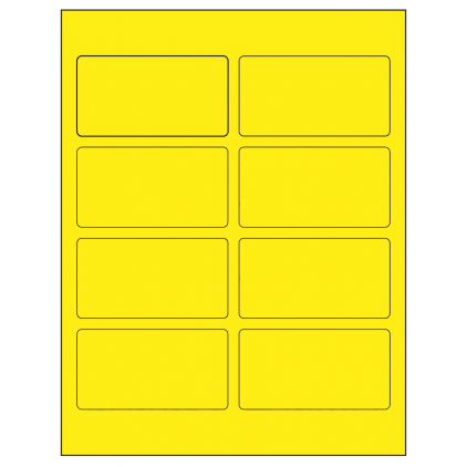3.75" x 2" Fluorescent Yellow Rectangular Sheet Labels - Style 730 ...
