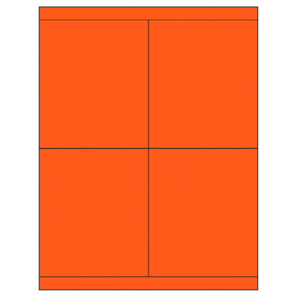 4.25" x 5" Fluorescent Red Rectangular Sheet Labels - Style 770 - Smith ...