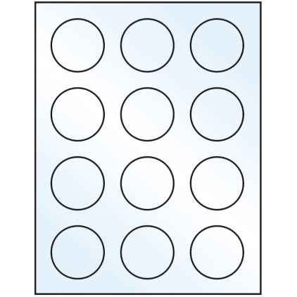 2" White Mid Gloss Circular Sheet Labels - Style 77 - Smith Corona
