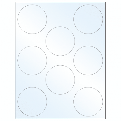 2.75" Crystal Clear Circular Sheet Labels - Style 822 - Smith Corona