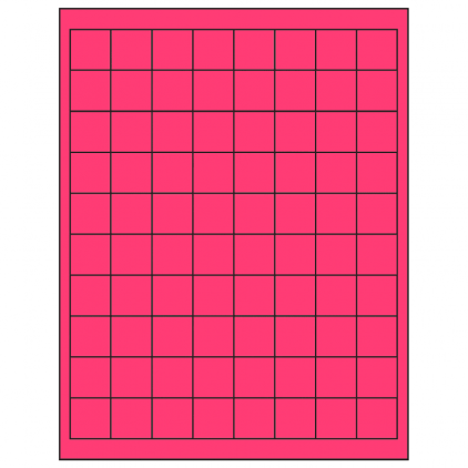 1" x 1" Fluorescent Pink Square Sheet Labels - Style 826 - Smith Corona