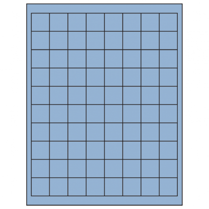 1" x 1" Pastel Blue Square Sheet Labels - Style 826 - Smith Corona