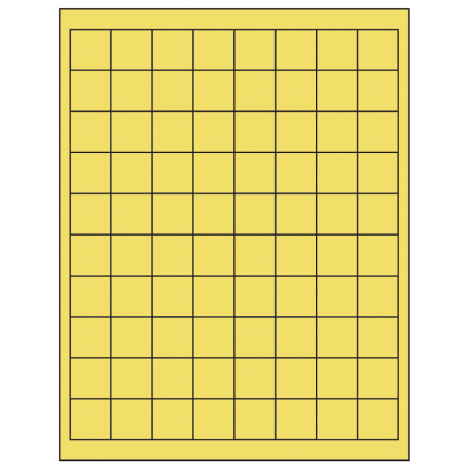 1" x 1" Pastel Yellow Square Sheet Labels - Style 826 - Smith Corona
