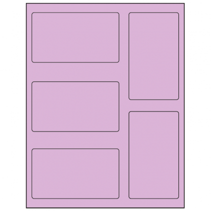 2.7656" x 4.7656" Pastel Purple Rectangular Sheet Labels - Style 835 ...