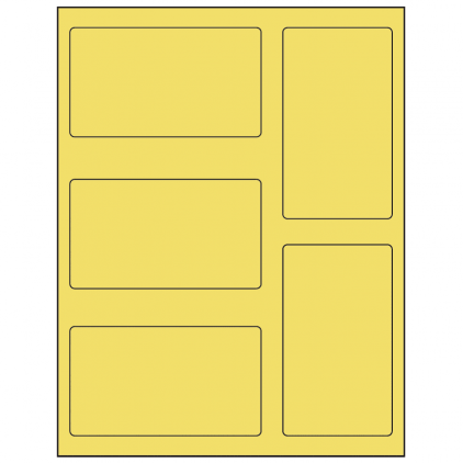 2.7656" x 4.7656" Pastel Yellow Rectangular Sheet Labels - Style 835 ...