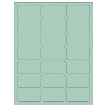 2.512" x 1.378" Pastel Green Rectangular Sheet Labels - Style 853 ...