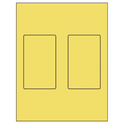 3" x 5" Pastel Yellow Rectangular Sheet Labels - Style 876 - Smith Corona
