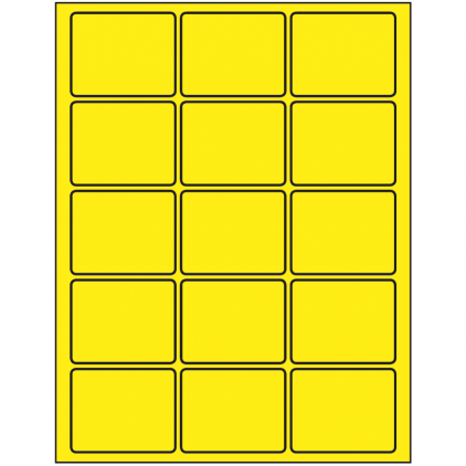 2.5" x 2" Fluorescent Yellow Rectangular Sheet Labels - Style 87 ...