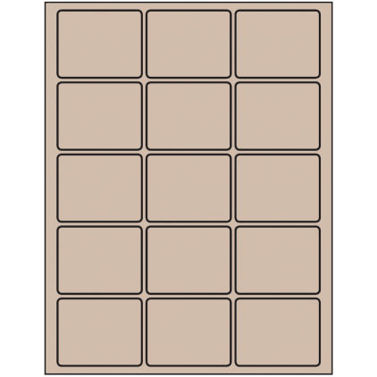 2.5" x 2" Pastel Tan Rectangular Sheet Labels - Style 87 - Smith Corona