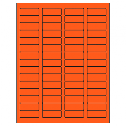 1.75" x 0.666" Fluorescent Red Rectangular Sheet Labels - Style 891 ...