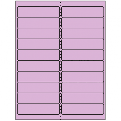4" x 1" Pastel Purple Rectangular Sheet Labels - Style 90 - Smith Corona