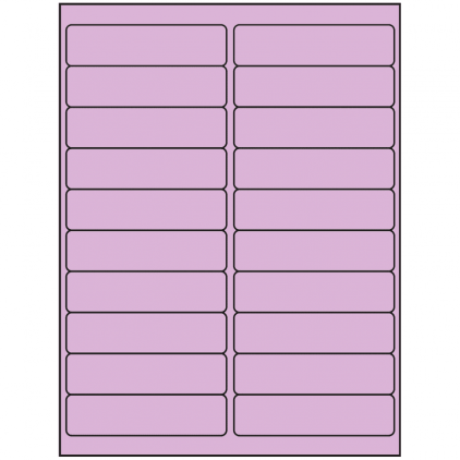 4" x 1" Pastel Purple Rectangular Sheet Labels - Style 91 - Smith Corona