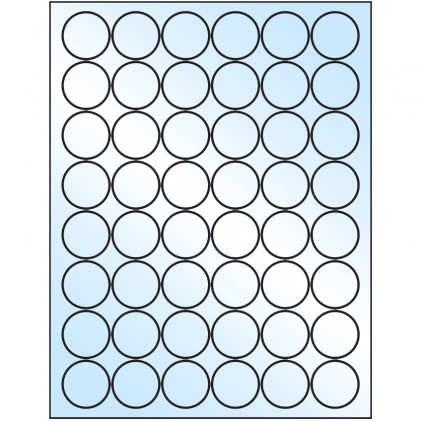 1.25" White Premium High Gloss Circular Sheet Labels - Style 92 - Smith ...