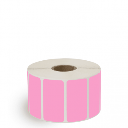 2" x 1" Hot Pink - Thermal Transfer Labels - 1" Core - Smith Corona