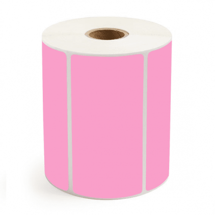 4" x 2" Hot Pink - Thermal Transfer Labels - 1" Core - Smith Corona