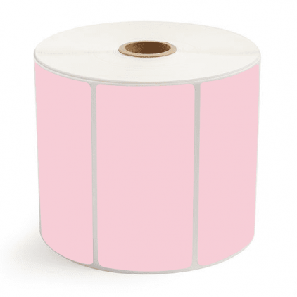 4" x 2" Pink - Direct Thermal Labels - 1" Core / 5" Outer Diameter ...