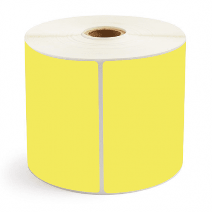 4" x 6" Yellow - Thermal Transfer Labels - 1" Core / 5" Outer Diameter ...