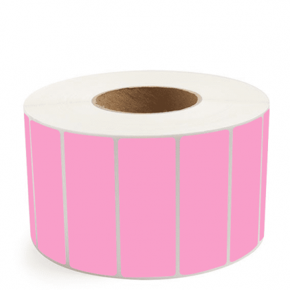 4" x 1.5" Hot Pink - Thermal Transfer Labels - 3" Core - Freezer Grade ...