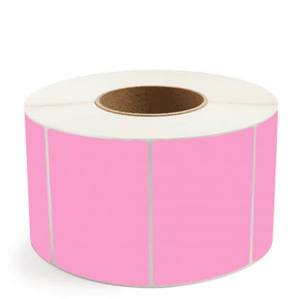 4" x 3" Hot Pink - Direct Thermal Labels - 3" Core - Smith Corona