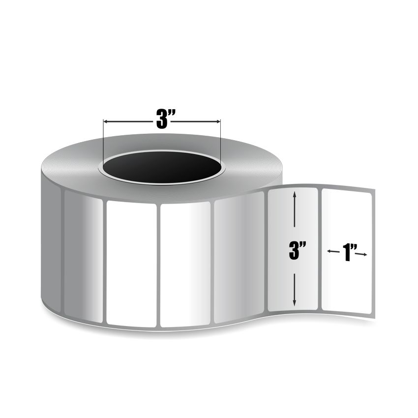 3" x 1" Polypropylene - Thermal Transfer Labels - 3" Core - Smith Corona