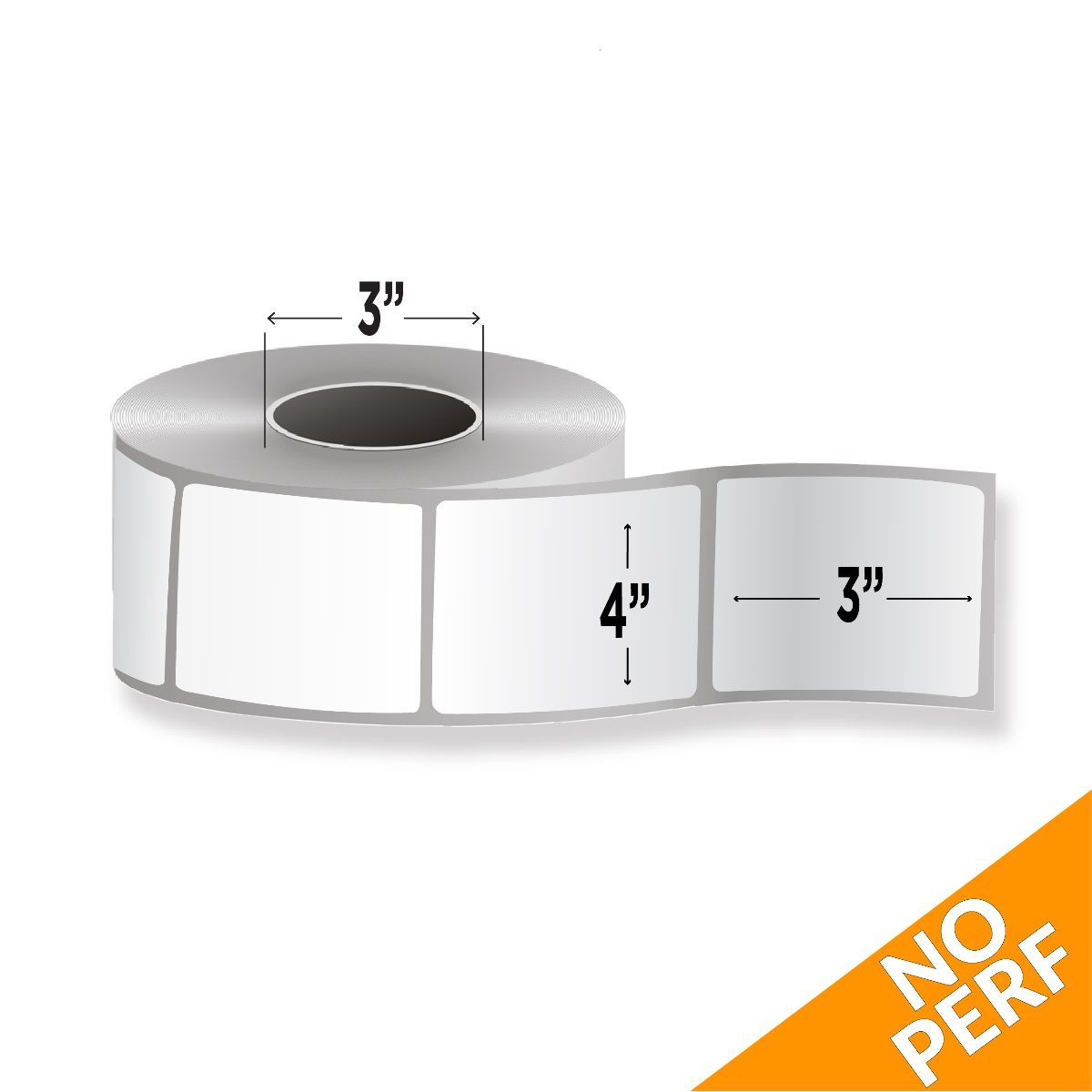 4" x 3" (No Perf) Direct Thermal Labels - 3" Core