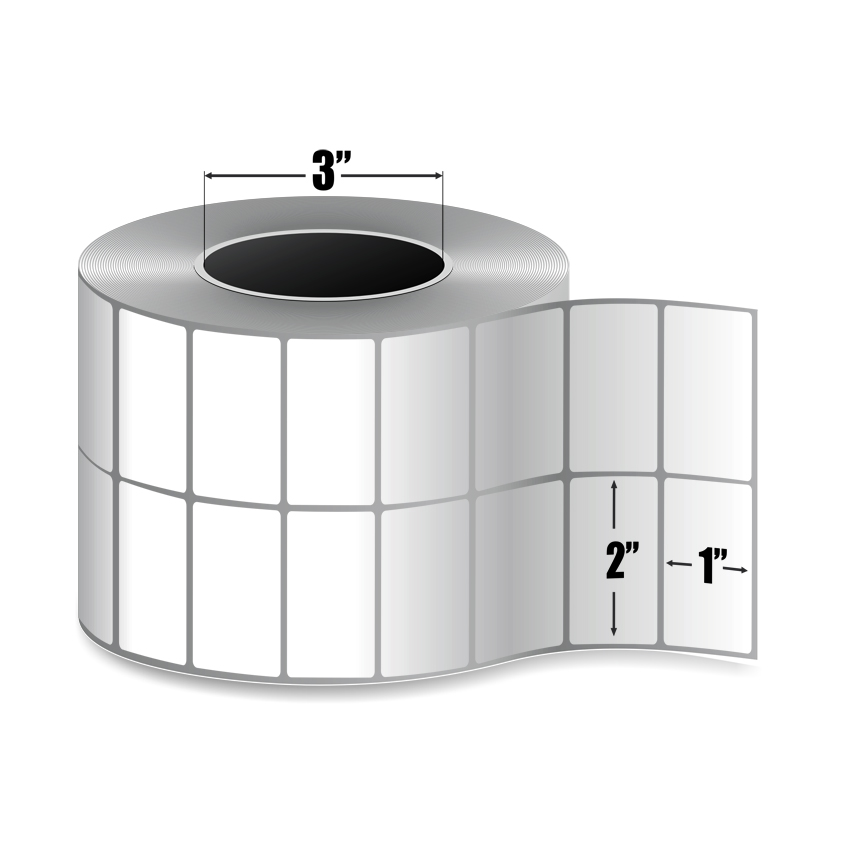 2x1 (2-Up) Thermal Transfer Labels - 3" Core - Lowest Prices Online
