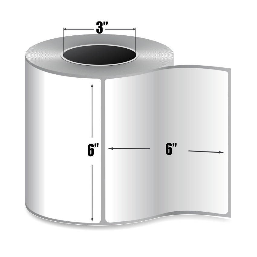 6x6 Thermal Transfer Labels - 3" Core - Lowest Prices Online