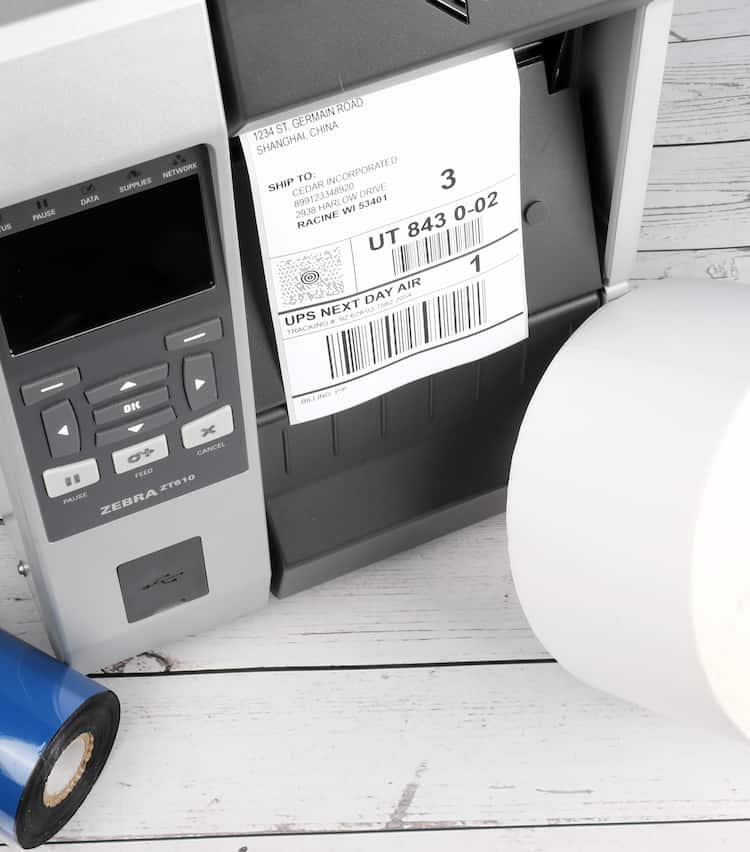 4x6 Direct Thermal Labels - 2" UPS Tab - 1" Core